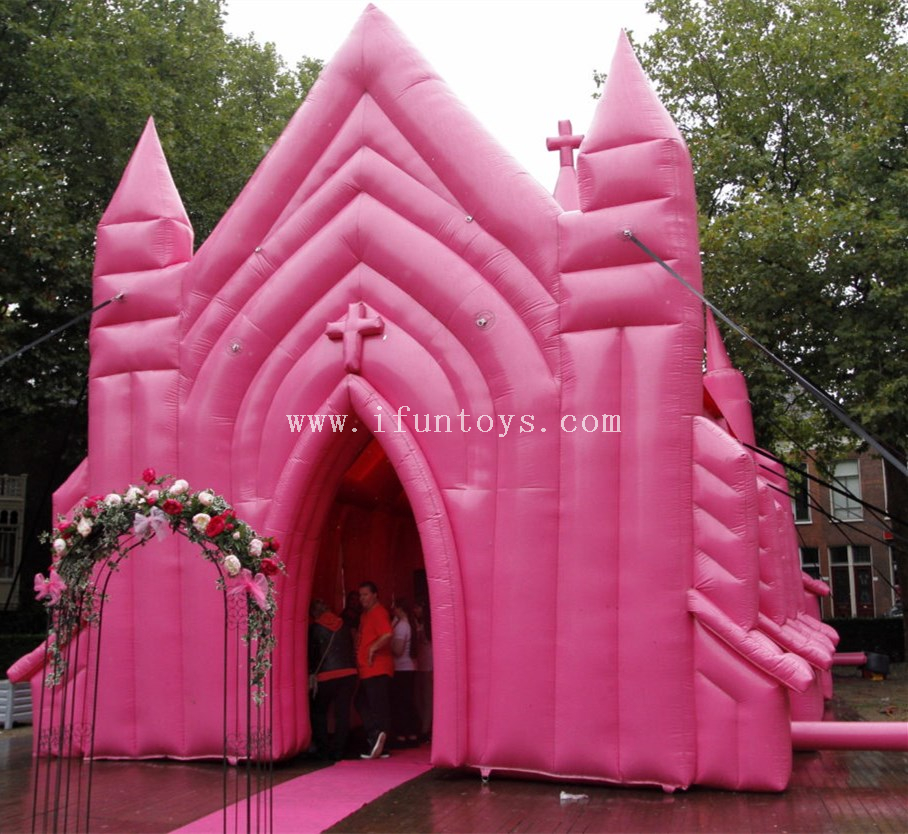 Giant Inflatable Wedding Party Tent Outdoor Inflatable pink Church Tent ...