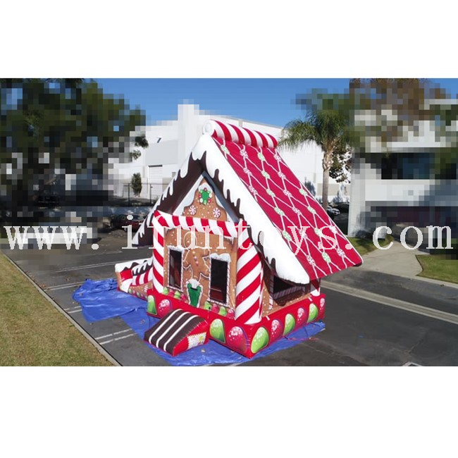 Inflatable Gingerbread Bouncy House Slide Combo / Christmas Jumping ...