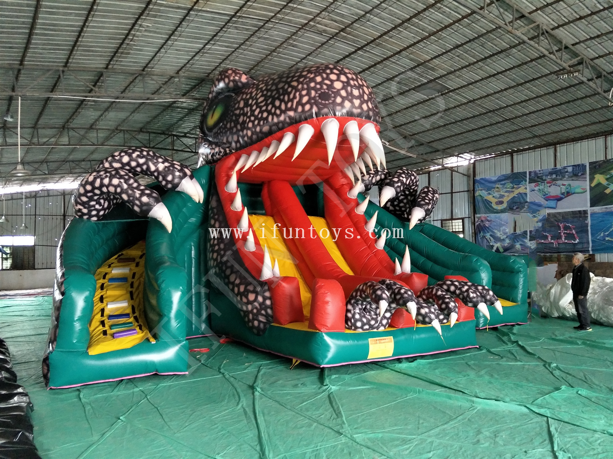 Double Lanes Inflatable Pool Slide / Dinosaur Slide / Water Slide for ...