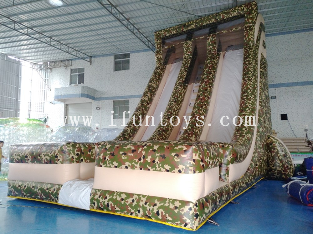Commercial Camouflage military army Inflatable Water Slide /inflatable ...